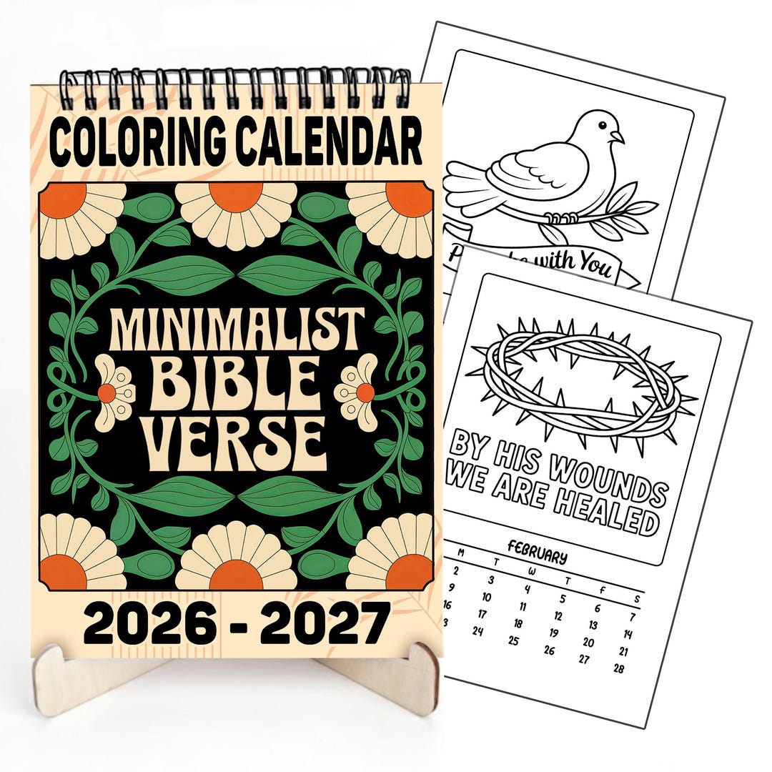 Handmade Bible Verse Coloring Calendar 2026-2027 – Christian Desk ...
