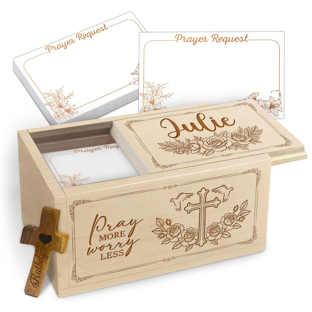 Personalized Wooden Prayer Box With Cross, Christian Gift - Etsy