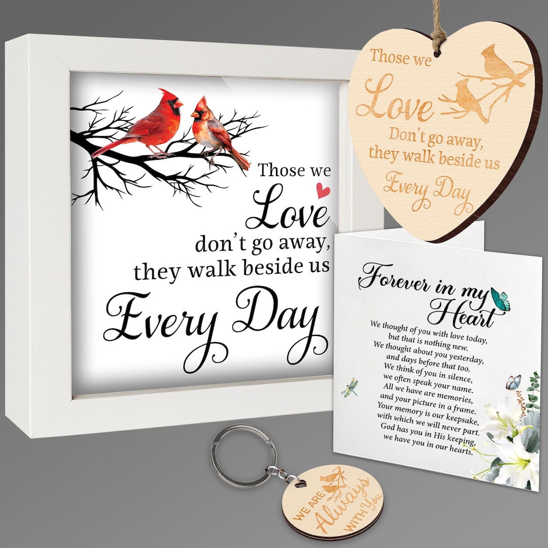 Memorial Frame Gift Set, Cardinal Sympathy Gift, Loss of Loved One ...