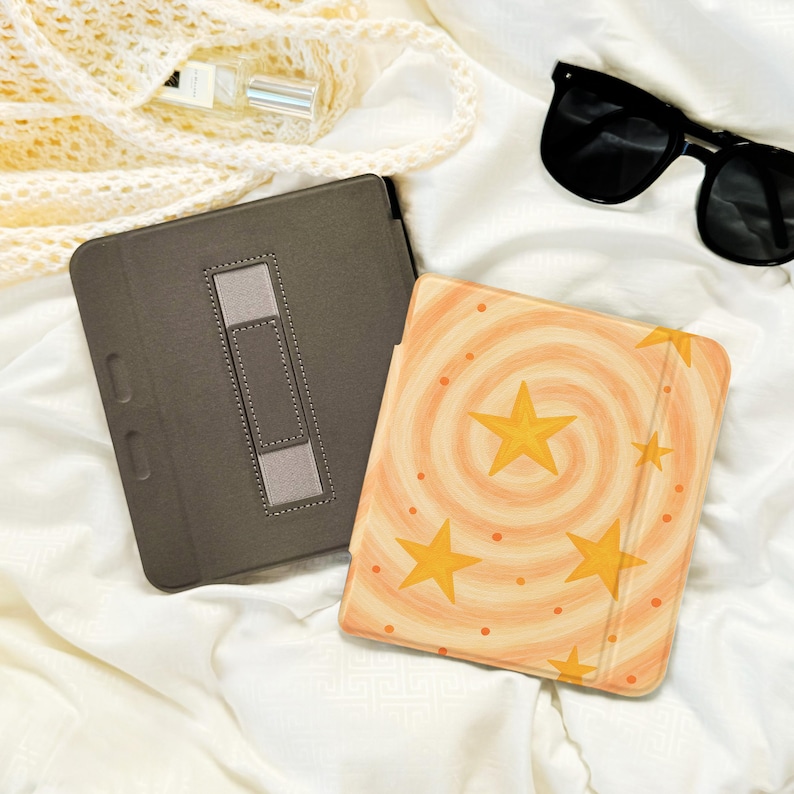 Orange Star Swirl Kindle Paperwhite Case, Ereader Cover,kobo Clara Case ...