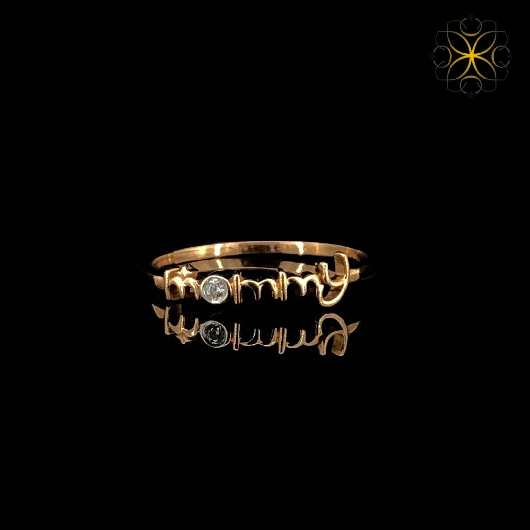 18K Gold Diamond "mommy" Ring | Mother's Gift - Etsy