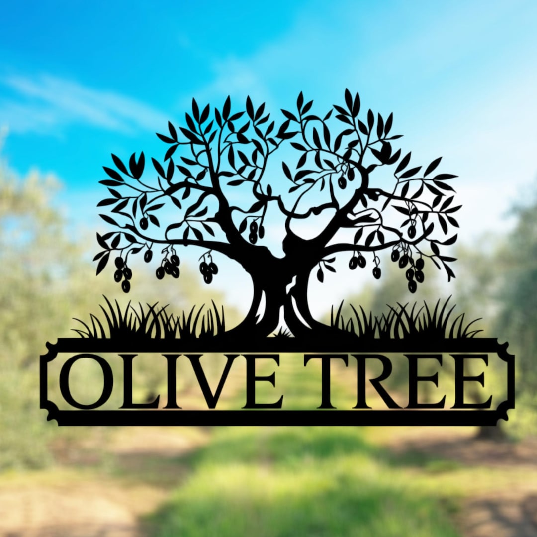 Custom Olive Tree Metal Sign – Personalized Family Name Plaque – Custom ...