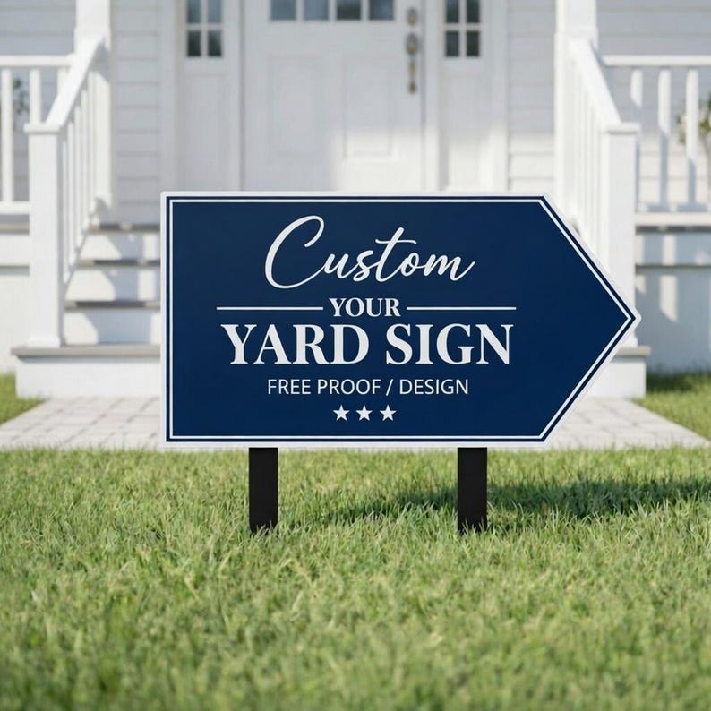 Custom Yard Sign Metal, Personalized Garden Sign, Business Logo Outdoor ...