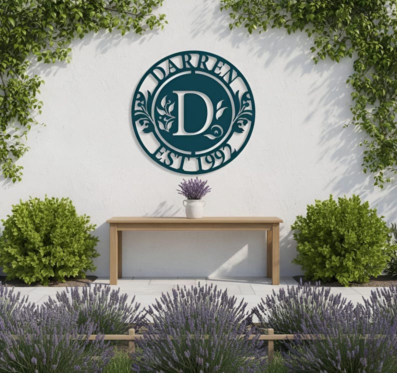 Personalized Metal Monogram Sign, Family Name Wall Decor, Custom ...