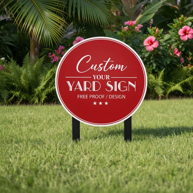 Custom Yard Sign Metal, Personalized Garden Sign, Business Logo Outdoor ...