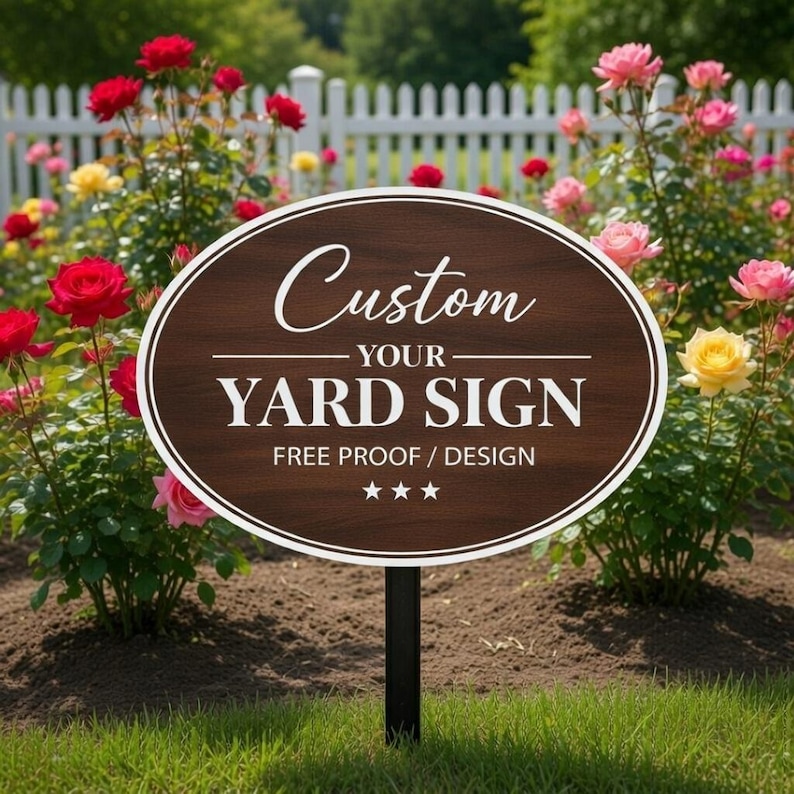 Custom Yard Sign Metal, Personalized Garden Sign, Business Logo Outdoor ...