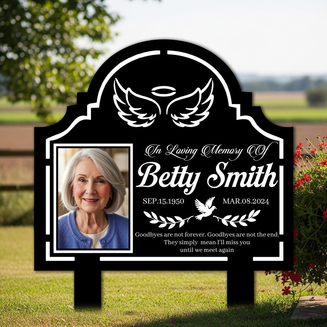 In Loving Memory Metal Sign – Personalized Memorial Plaque With Photo ...