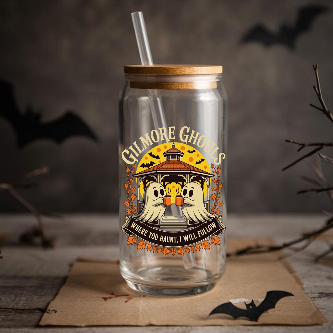 Gilmore Ghouls Sipper Glass, 16 Oz - Fall Halloween Cute Drinkware ...
