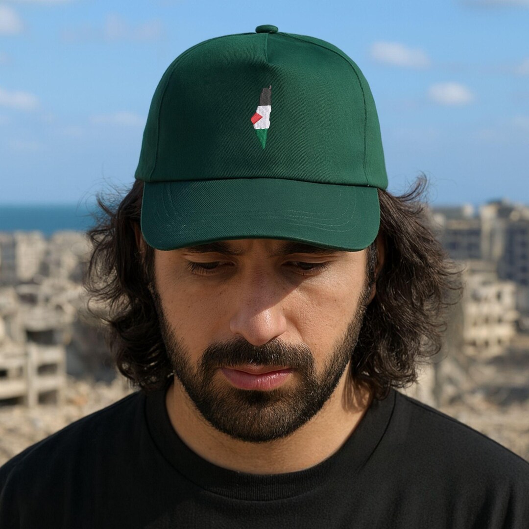 Palestine Map Embroidered Baseball Cap, Palestinian Flag Hat ...