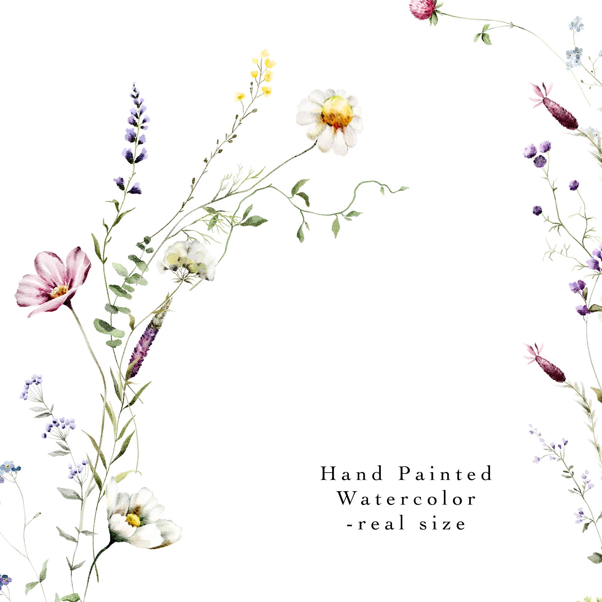 Rosé Wildflowers Clipart, Watercolor Floral Wreaths, Spring Flower ...
