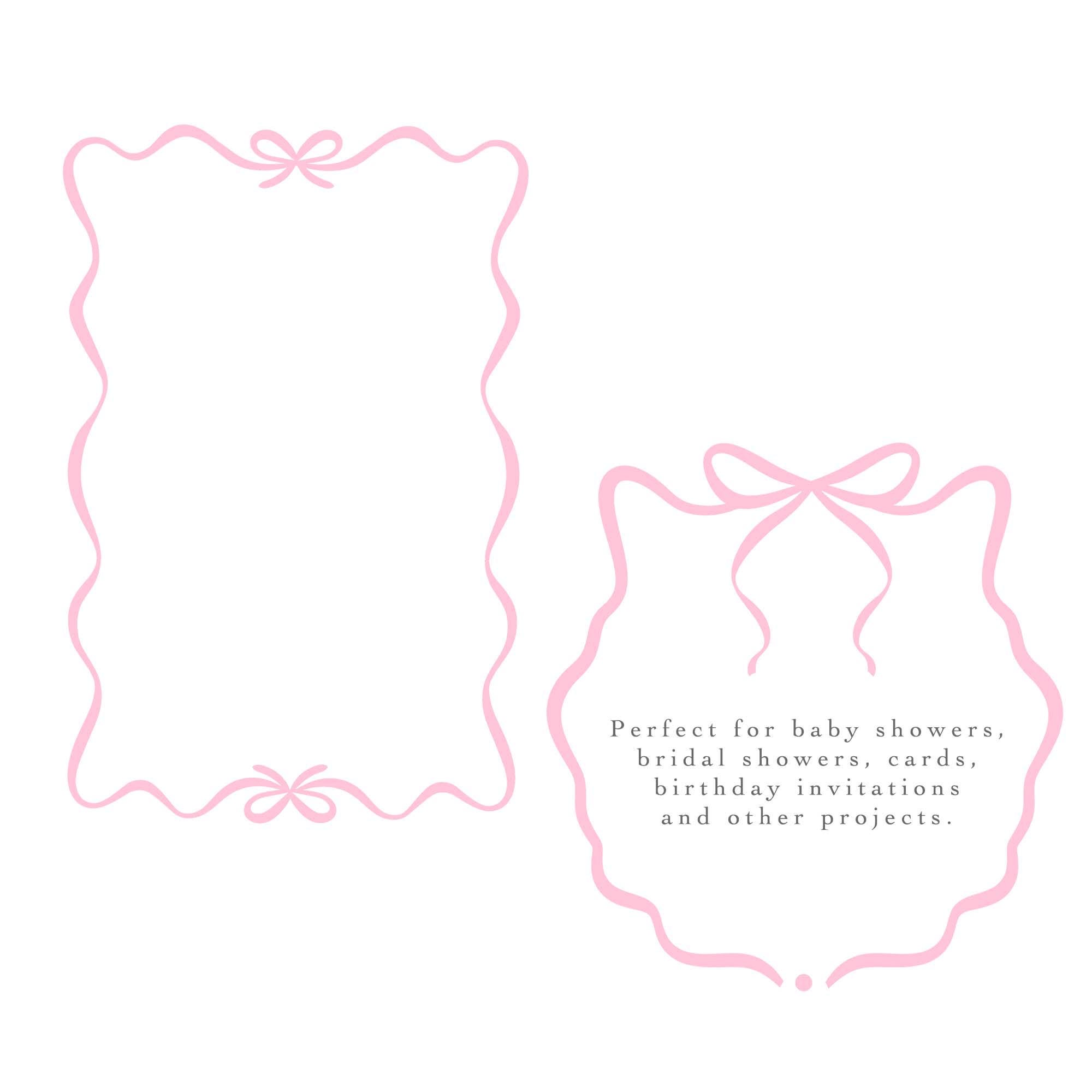 Blush Pink Ribbons Frames Clipart, Cute Bow Frame PNG, Dusty Rose ...