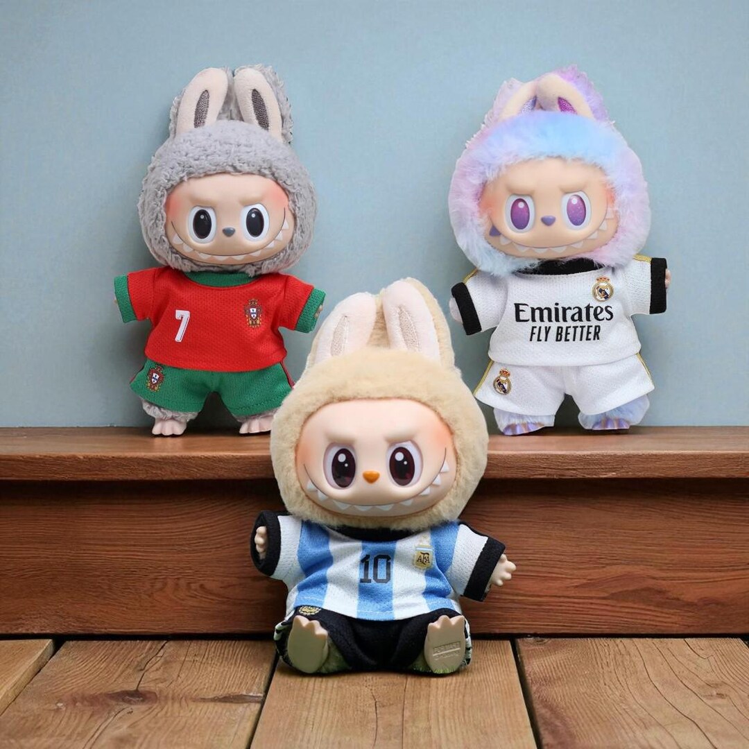 Labubu Soccer Outfit – Messi Argentina #10, Ronaldo Portugal #7, Real ...