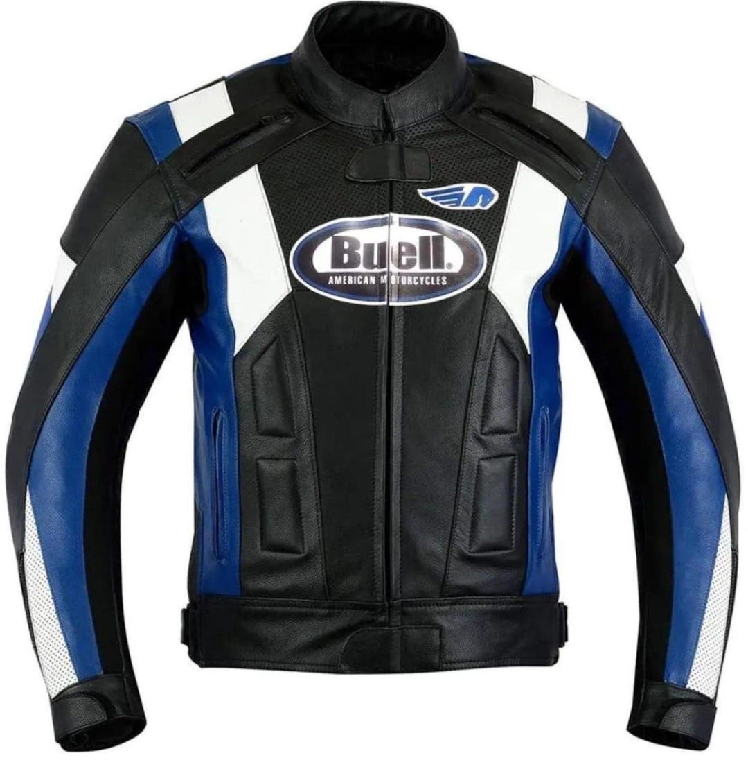 Buell Motorcycle Racing Jacket, Cowhide Leather, Motogp Biker Gear - Etsy
