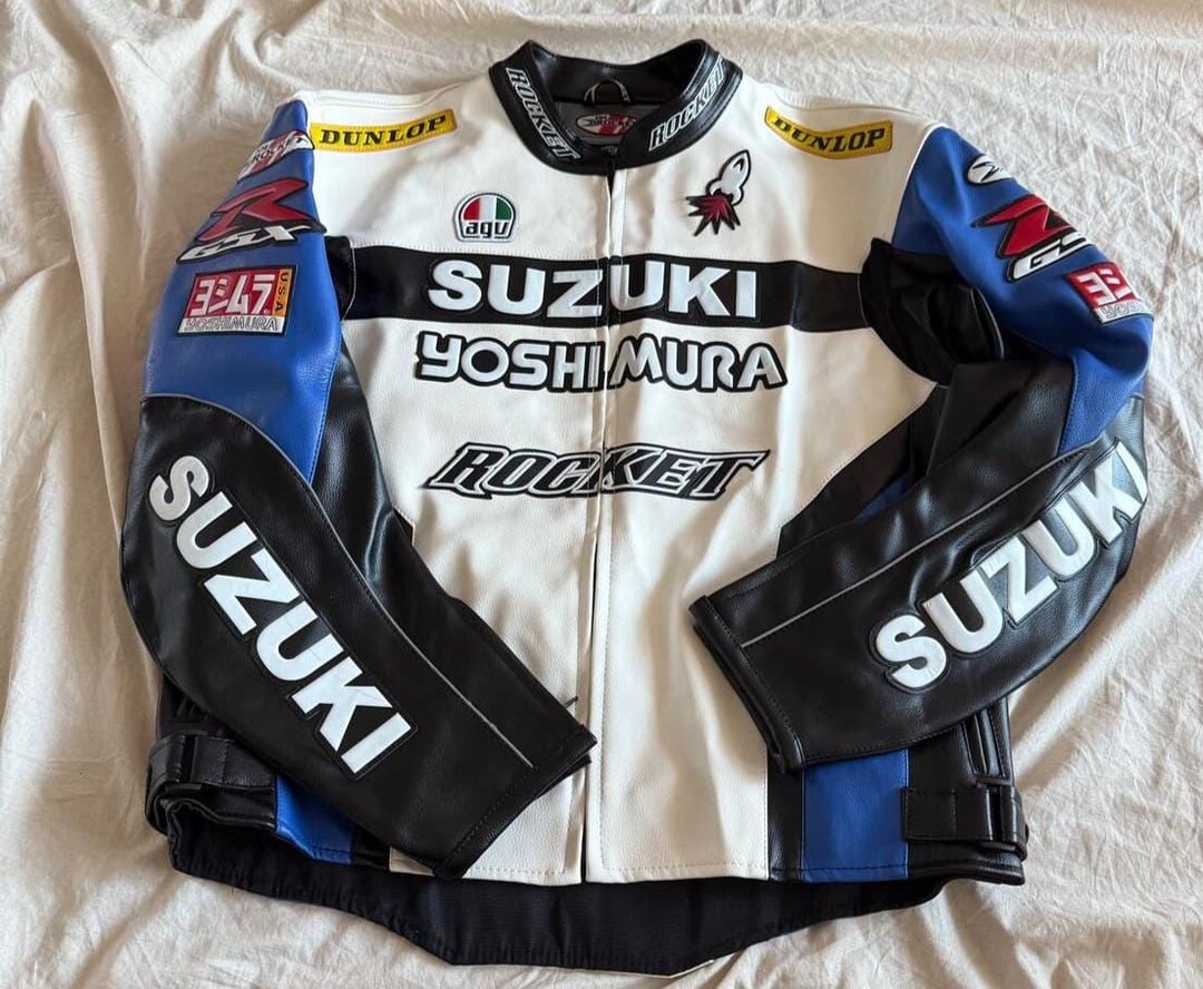 Suzuki Yoshimura Rocket Racing Leather Motorcycle Jacket - CE Armor ...