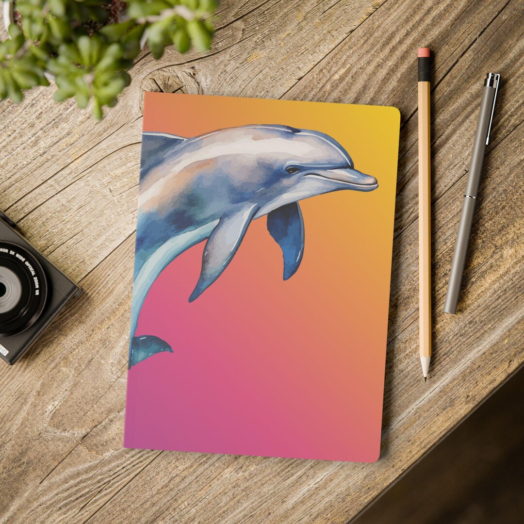 Dolphin, Sea Animals Notebook, Ocean Theme Journal, Writing Book, Soft ...