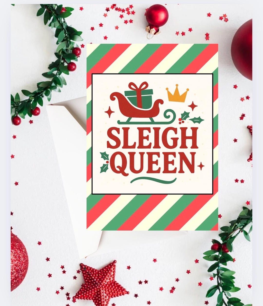 Sleigh Queen Christmas Cards - Sassy Holiday Greetings, Eco-friendly ...