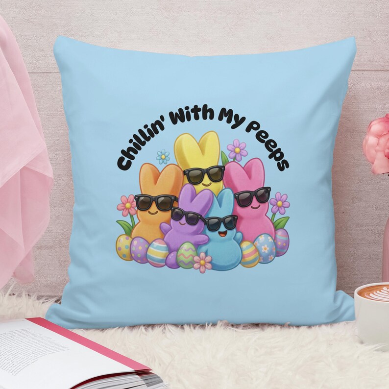 Chillin With My Peeps Easter PNG, Funny Easter Bunny Shirt Design ...