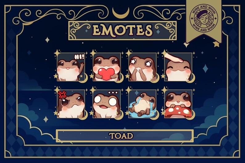 Cute Toad Emotes for Twitch & Discord | Adorable Frog Stream Emote Pack ...