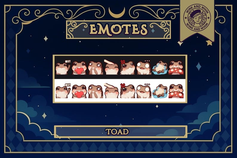 Cute Toad Emotes for Twitch & Discord | Adorable Frog Stream Emote Pack ...