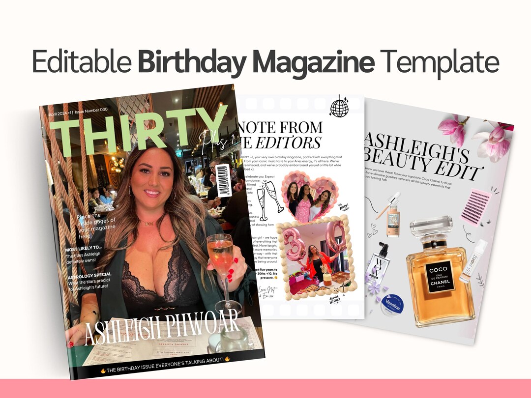 Birthday Magazine Template | Editable Canva Birthday Gift | Best Friend ...