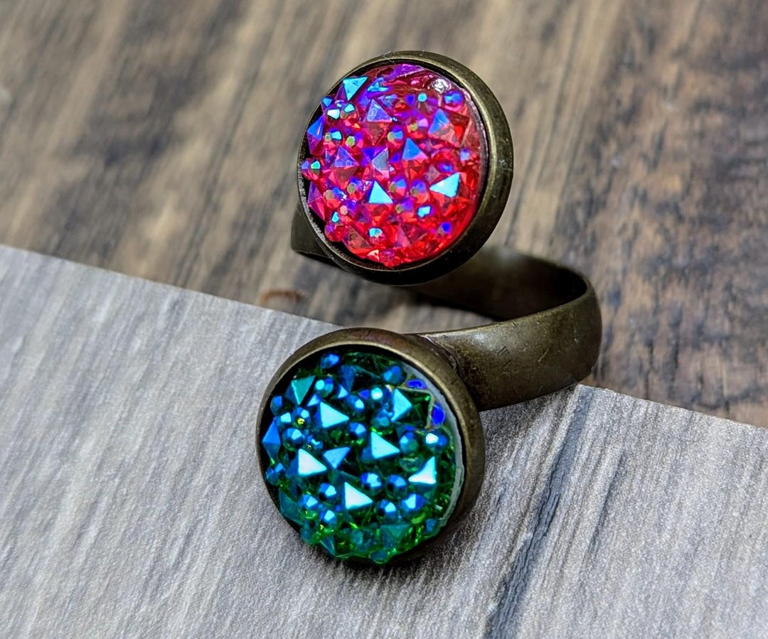 Wicked, Wicked Ring, OZ, Pink and Green Sparkle Ring, Elph, Glinda ...