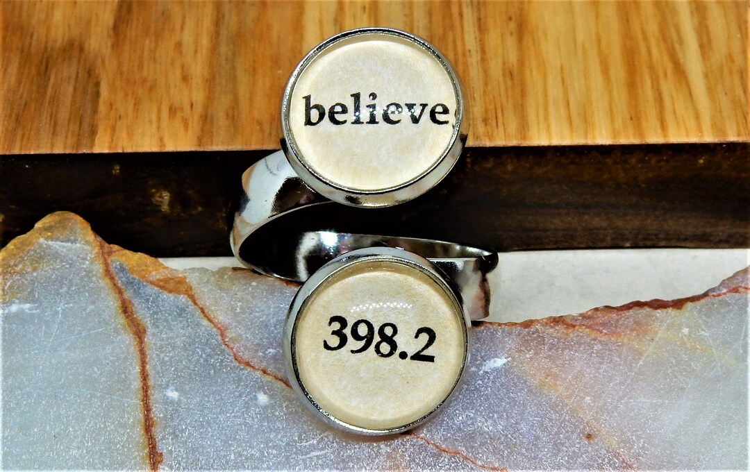 Believe Ring, Word Ring, Literary Ring, Words, Adjustable, Dewey ...