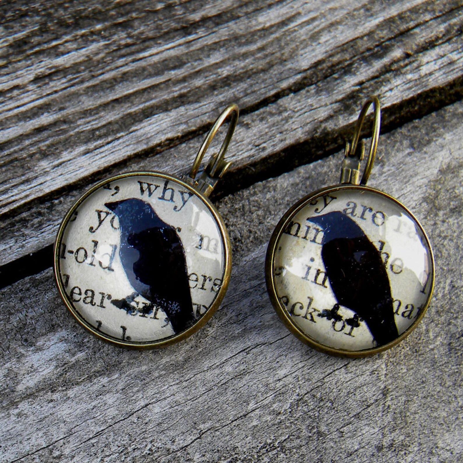 Raven Earrings Crow Earrings Raven Jewelry Raven Nevermore - Etsy