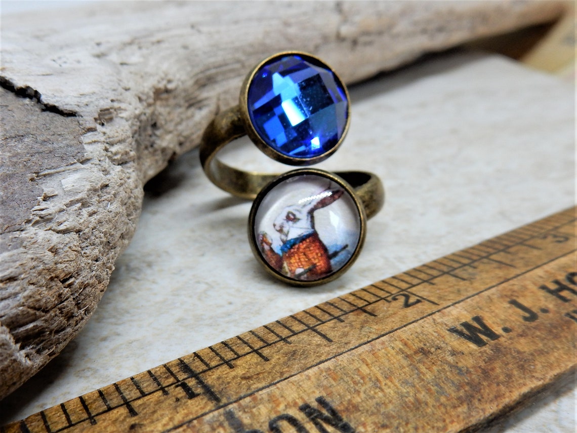 White Rabbit Ring, White Rabbit Jewelry, Alice in Wonderland Jewelry ...