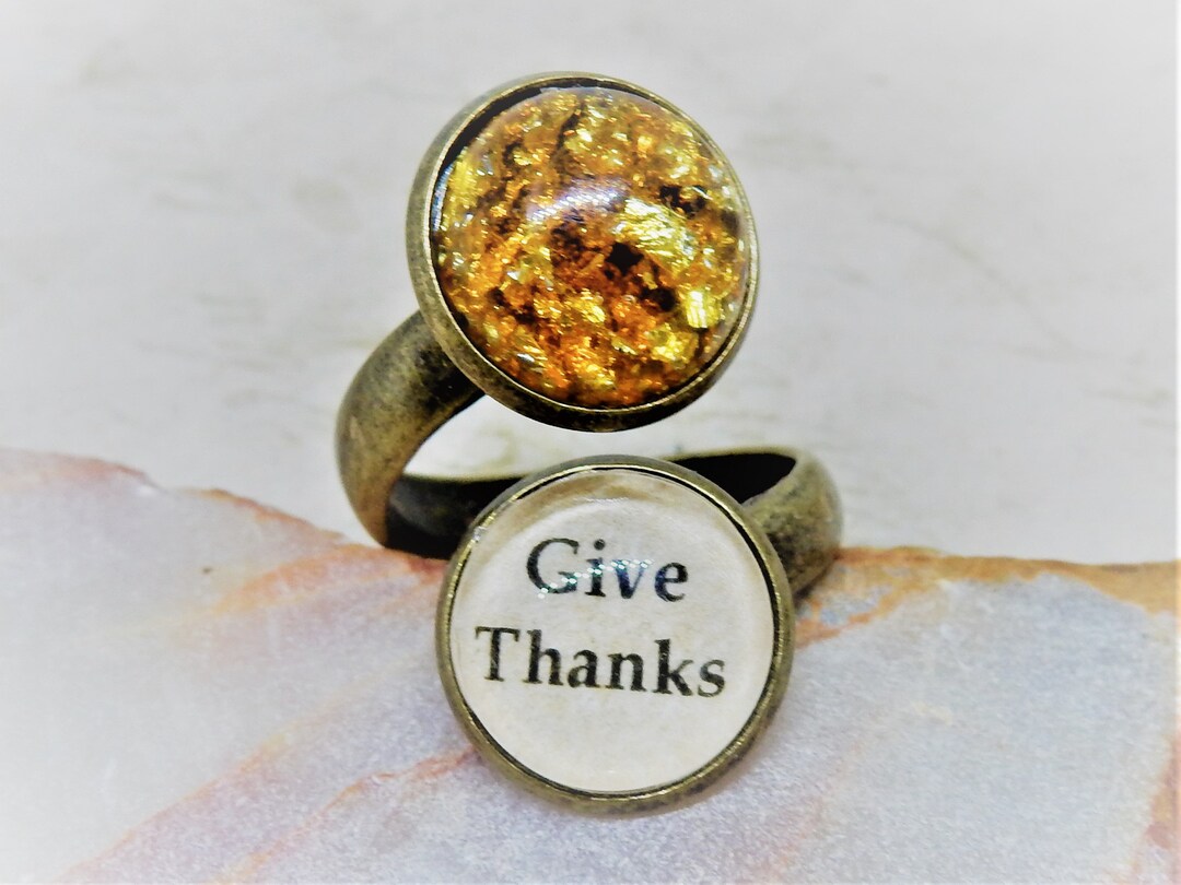 Thanksgiving, Give Thanks, Give Thanks Ring, Thanksgiving Jewelry ...