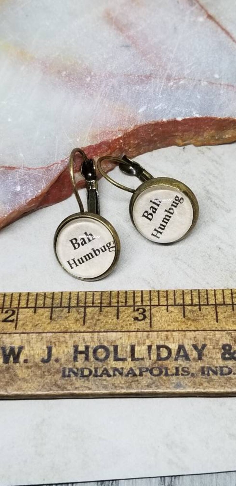 Bah Humbug, Scrooge, Bah Humbug Jewelry, Christmas Word Earrings ...