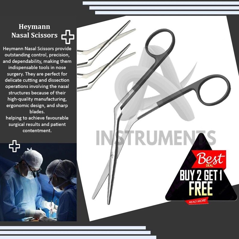 Heymann Supercut Nasal Scissors – 18cm TC Angled Blunt Tip | ENT ...