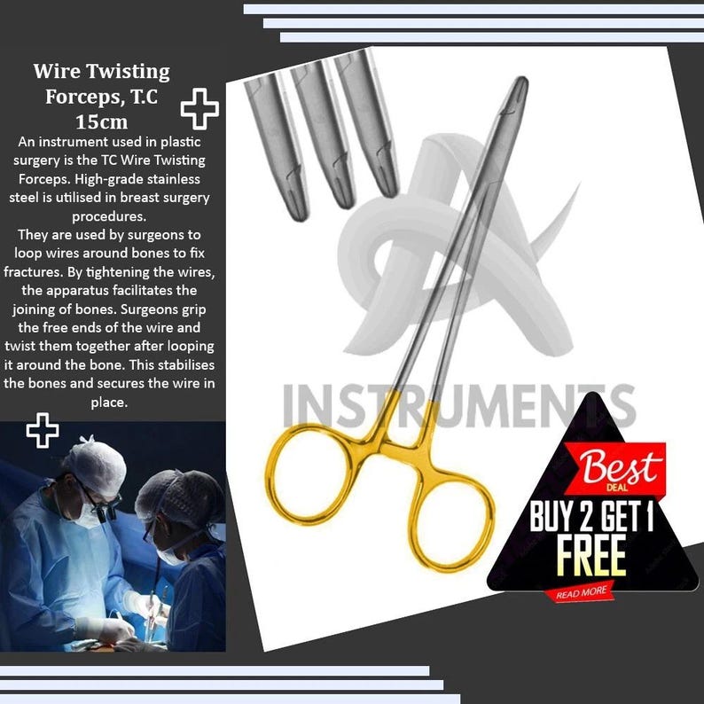 Wire Twisting Surgical Forceps | 15cm TC | Straight Serrated Jaws ...