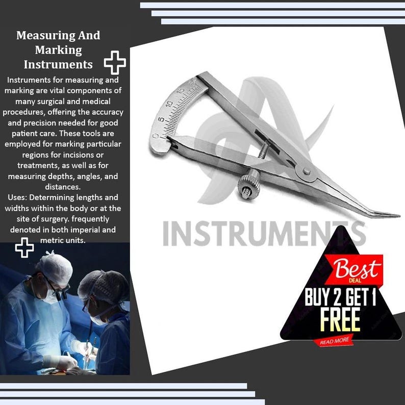 Castroviejo Caliper 3.5" | Surgical Measuring Tool 0–20mm Gauge ...