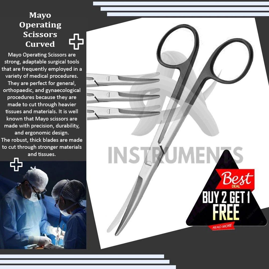 Mayo Surgical Scissors – TC Blunt Tip Curved Supercut | Dissecting ...