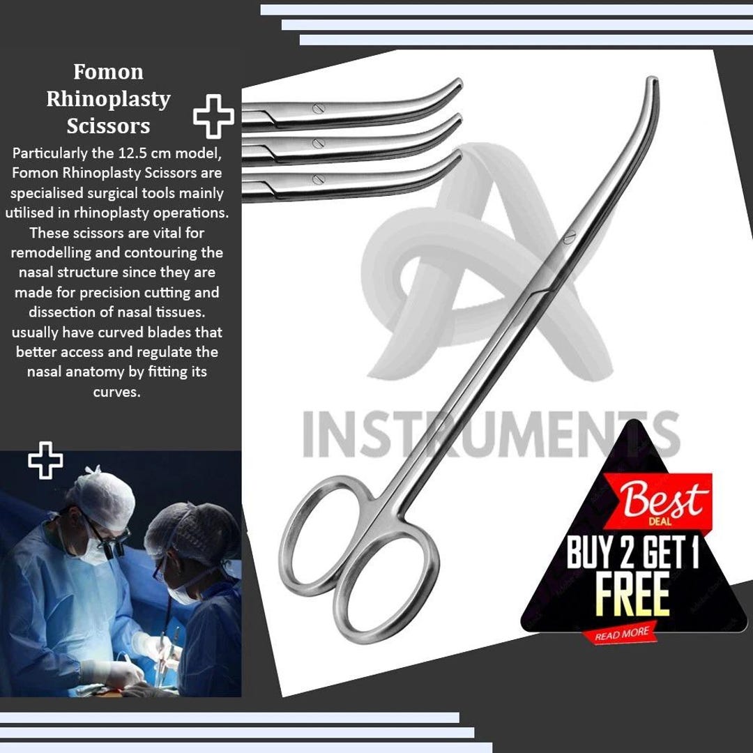 Fomon Cartilage Scissors – Curved 12.5cm TC | Upper Lateral Surgical ...