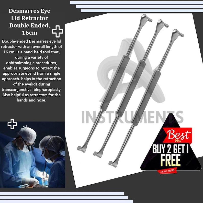 Desmarres Retractor 16cm | Double-ended Surgical Tool | Stainless Steel ...
