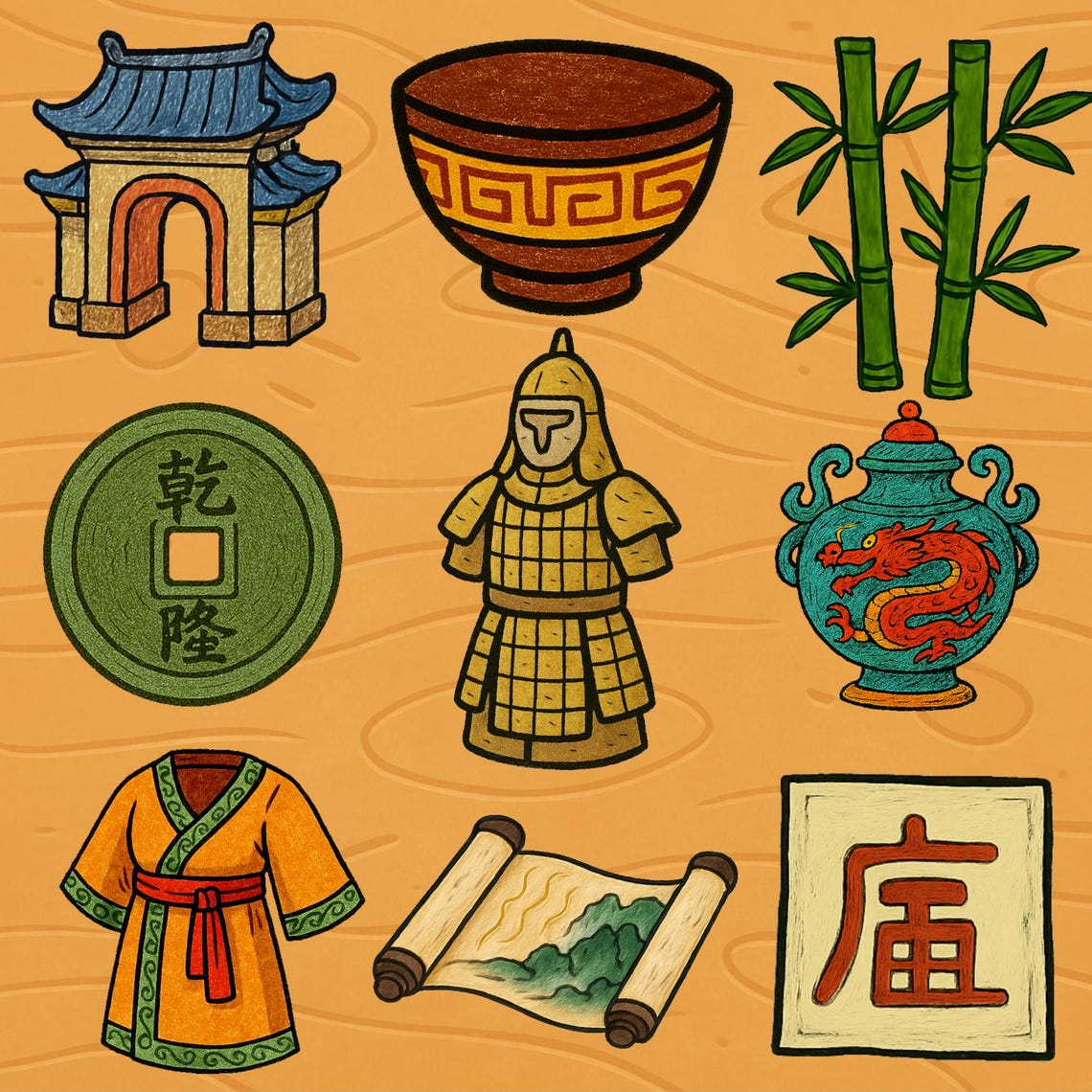 China Clipart PNG, Chinese Clipart Pack, Chinese PNG Bundle, Ancient ...
