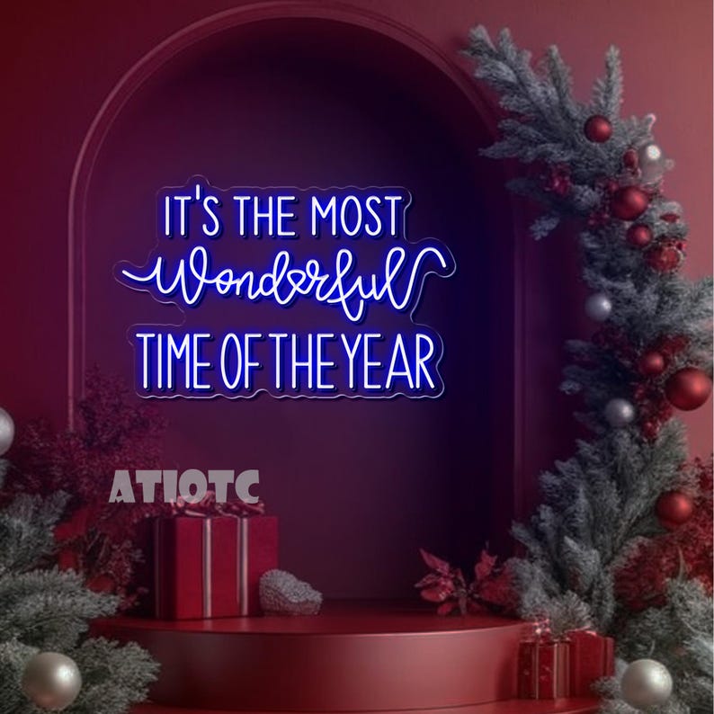 Christmas Neon Sign: "it's the Most Wonderful Time" LED Wall Decor - Etsy