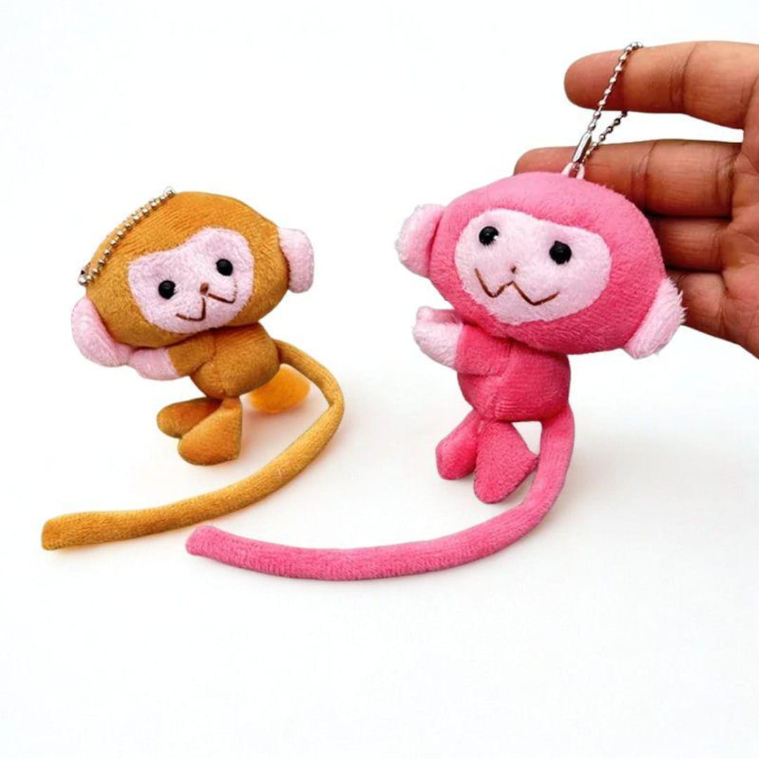Long Tailed Monkey Plush Keychain, Bag Charm, Phone Charm, Keychain ...