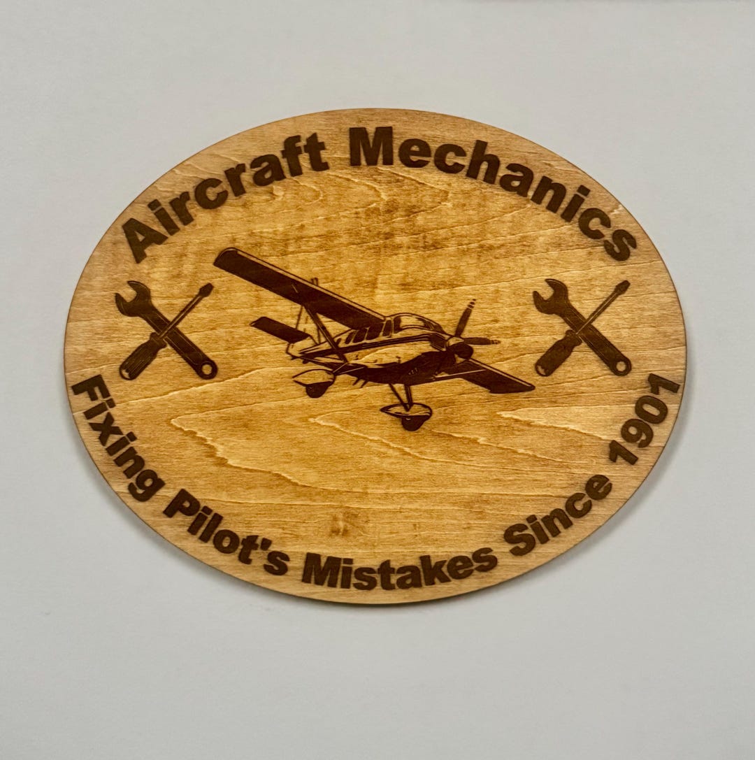 Aircraft Mechanic Wooden Wall Sign – Aviation Decor | Airplane ...