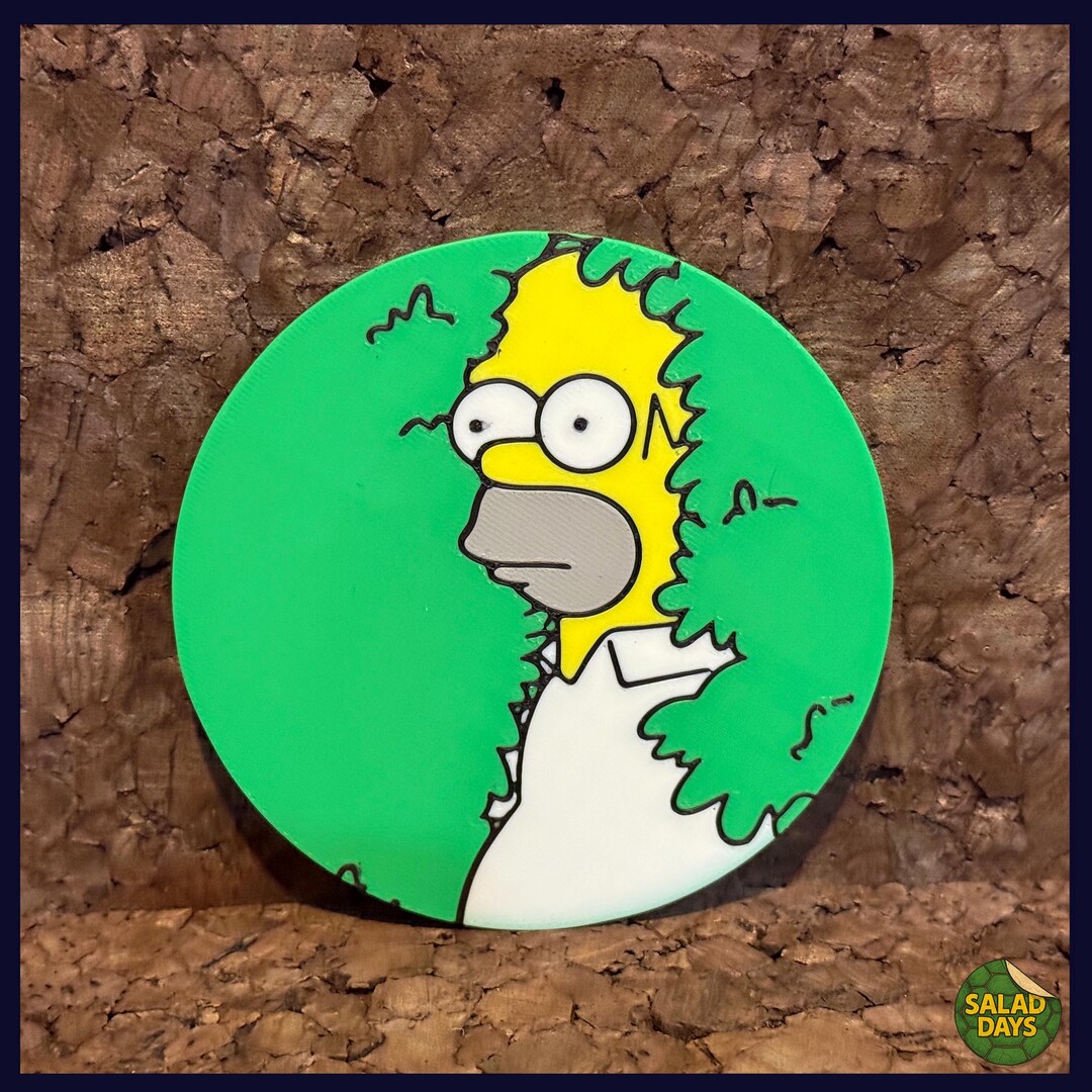 Homer Simpson -drink Coaster- Hiding in the Bushes - Etsy