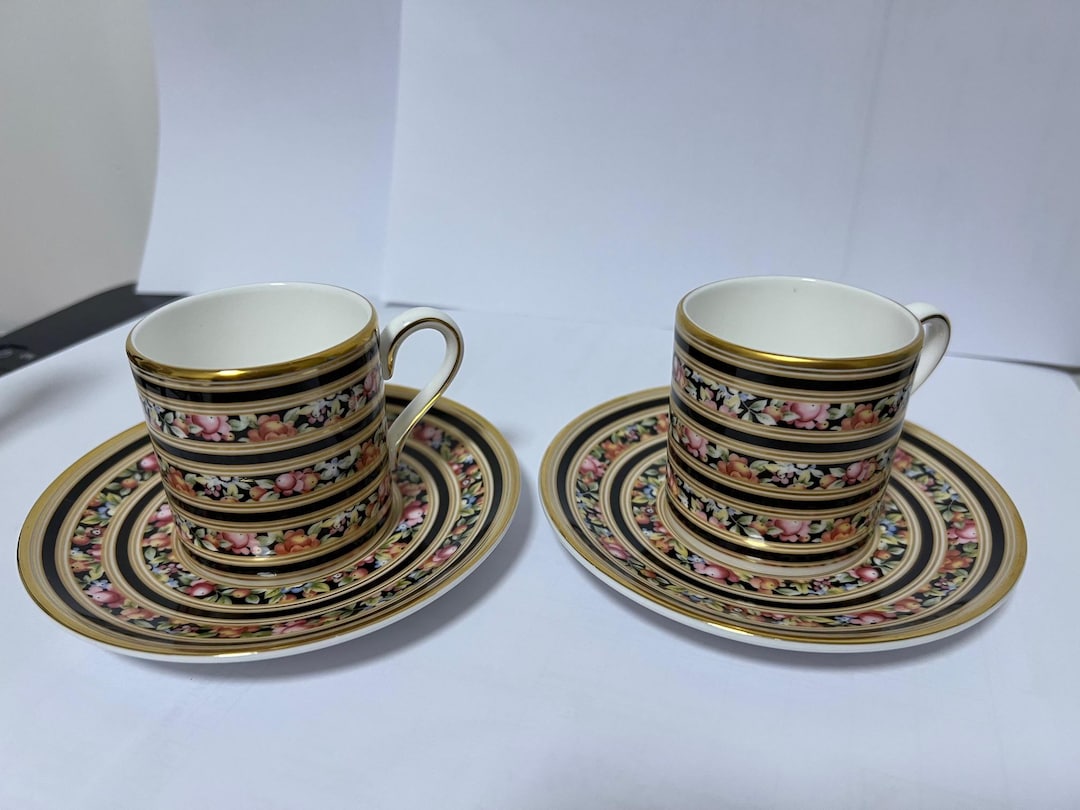 2 Vintage Wedgwood Clio Bone China Espresso Cup and Saucer - Etsy