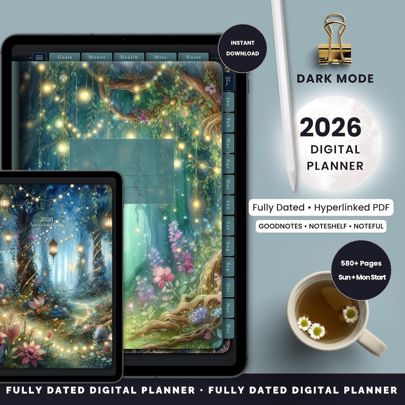 2026 Dark Green Planner - Etsy UK