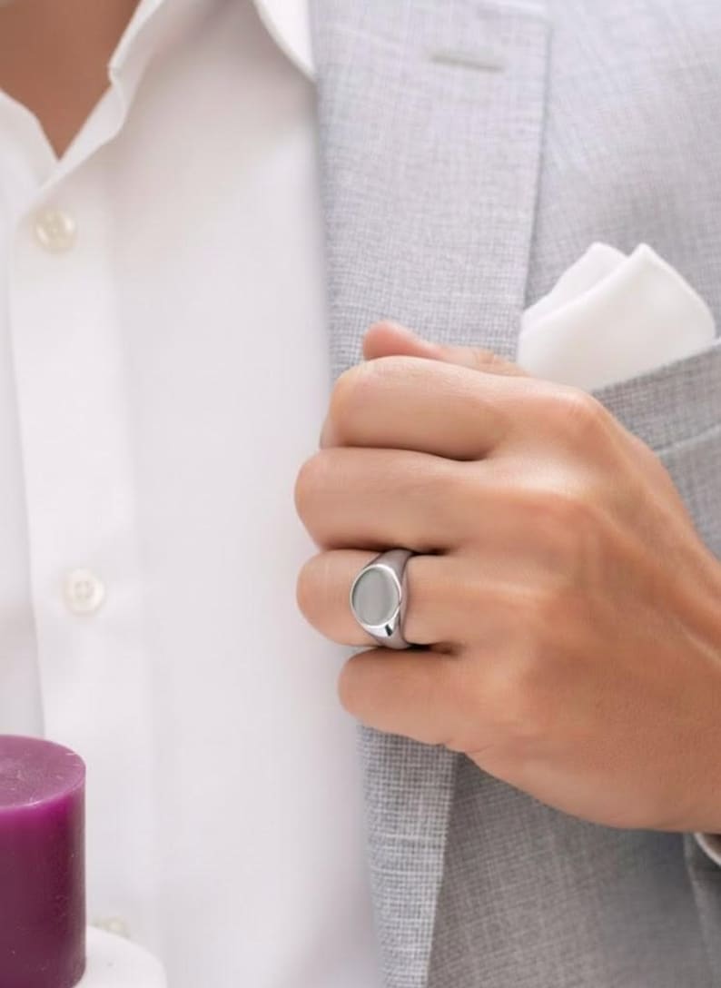 Gold Signet Ring for Men |minimalist Oval Modern Statement Jewelry ...