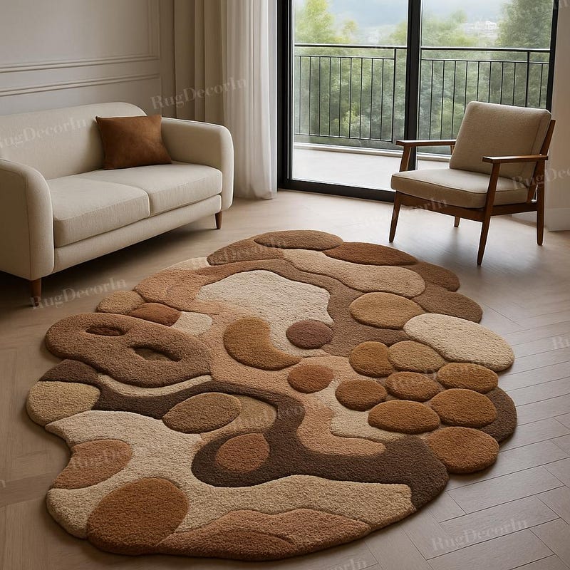 Moss Pebble Rugs Brown - Etsy