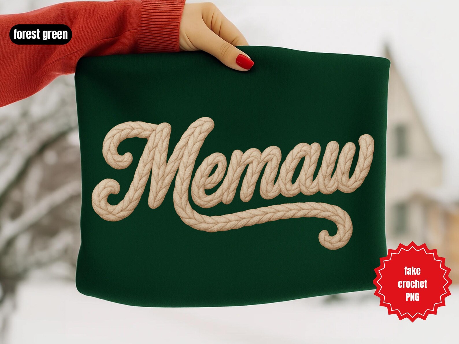 Preppy Memaw Faux Yarn PNG, Simple Grandma PNG, Preppy Christmas PNG ...