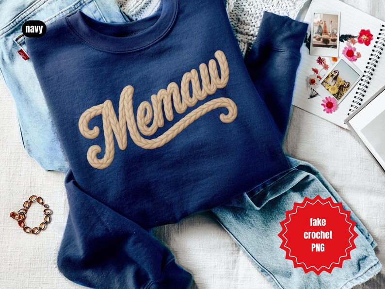 Preppy Memaw Faux Yarn PNG, Simple Grandma PNG, Preppy Christmas PNG ...