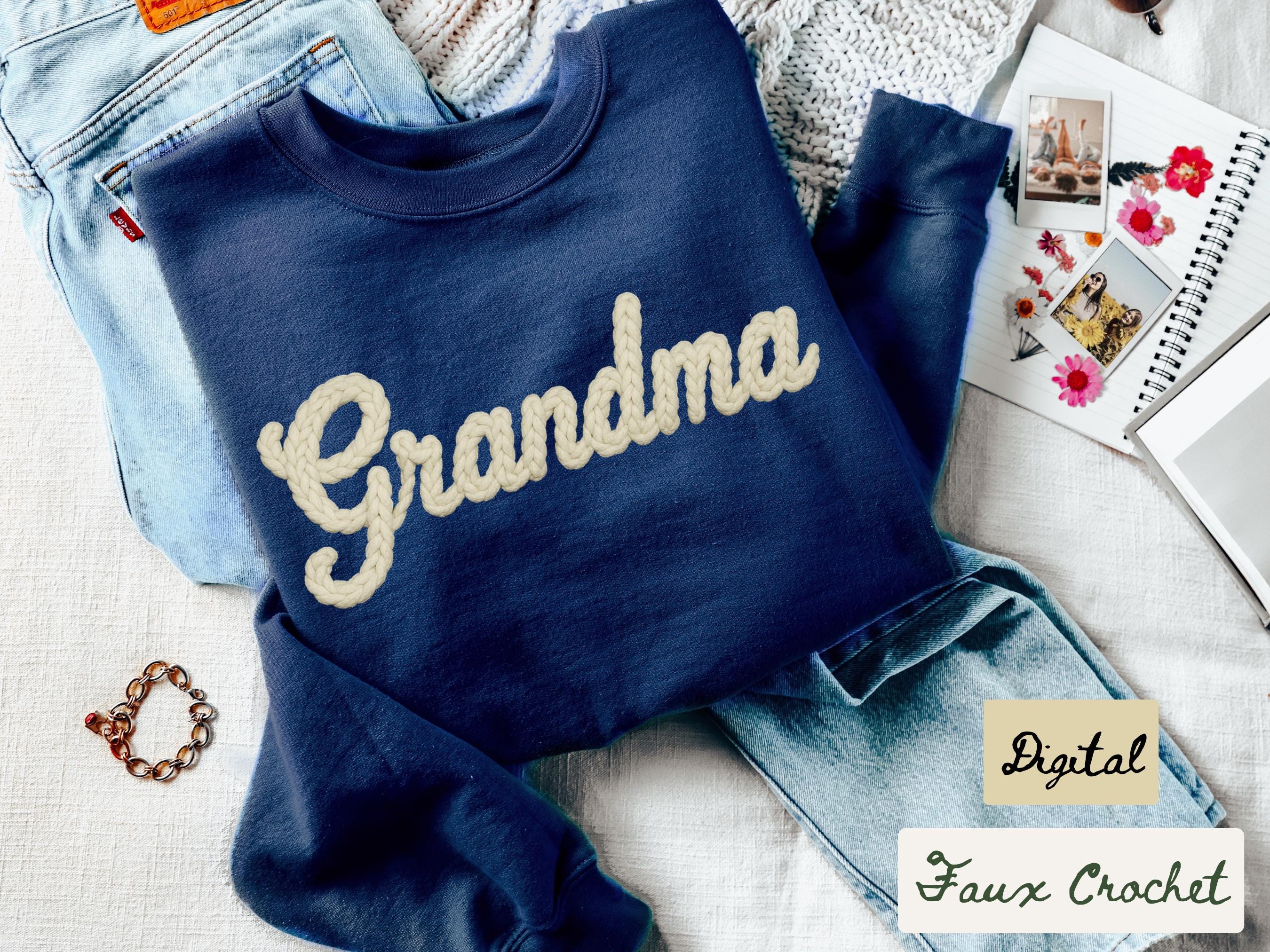 Preppy Grandma Faux Yarn PNG, Simple Grandma PNG, Preppy Christmas PNG ...