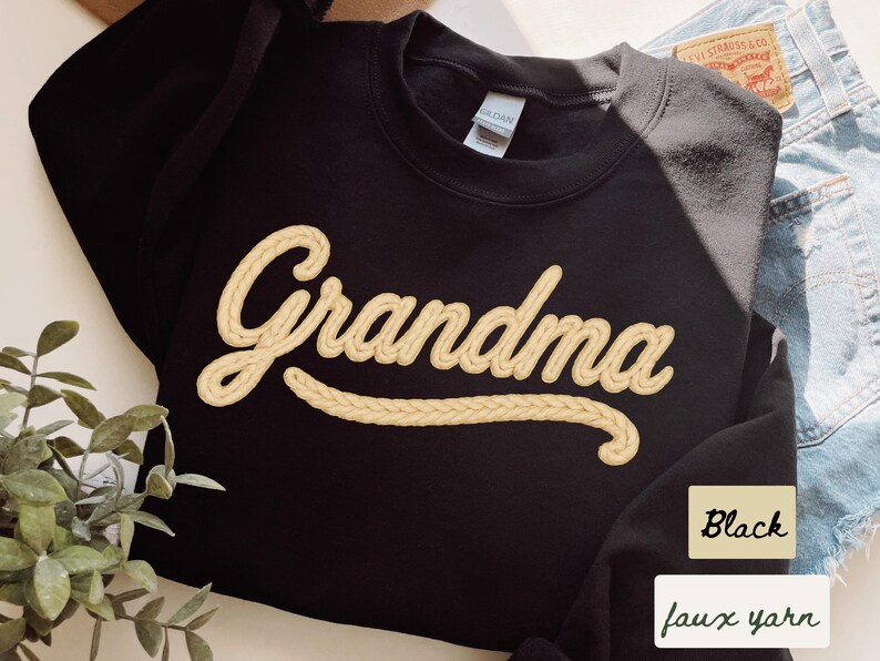 Preppy Grandma Faux Yarn PNG, Simple Granny PNG, Christmas Knit PNG ...