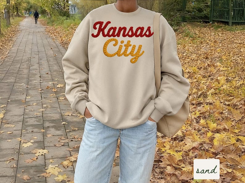 KC Football Faux Yarn Knit Look PNG: Two PNG Files-cute Team Spirit ...